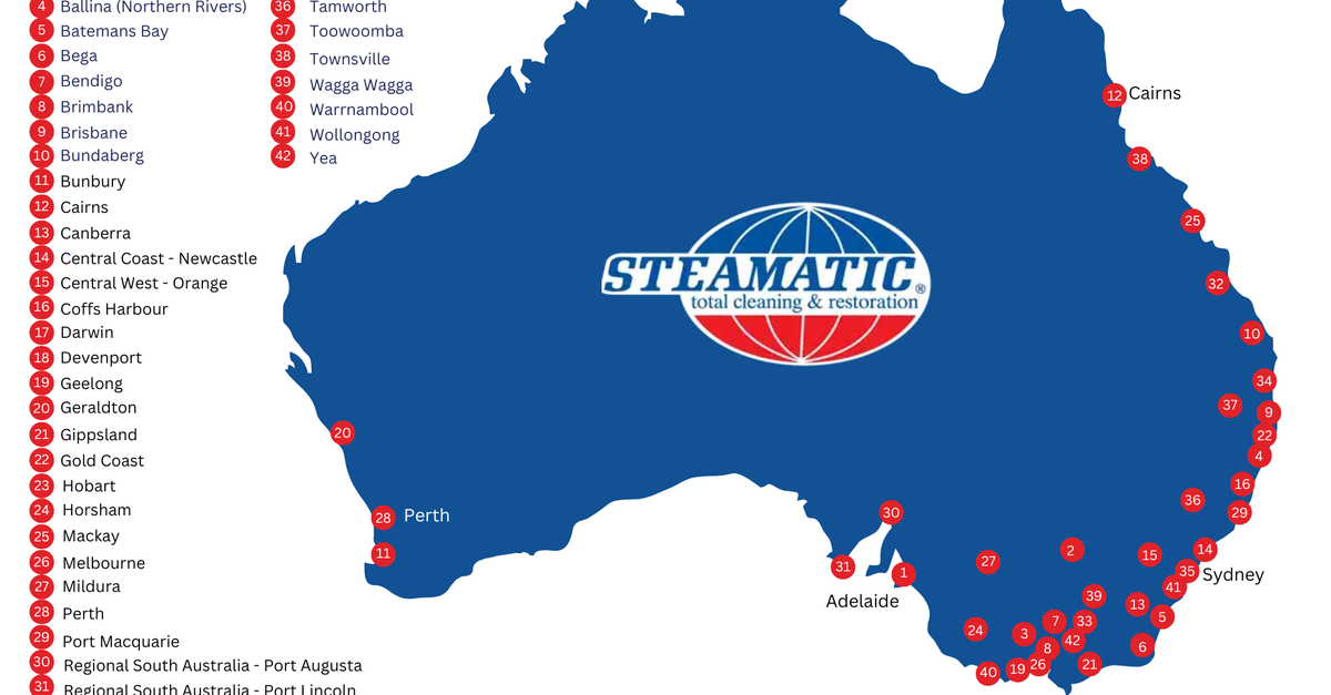 Steamatic Australia Locations | 40+ Nationwide | Ready to Respond ...