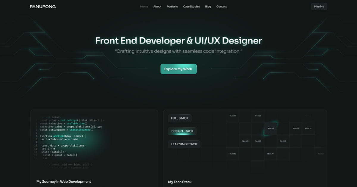 Panupong Chaetan | Front End Developer & UI/UX Designer | Nuxt 3, Storyblok, Tailwind CSS, Three.js
